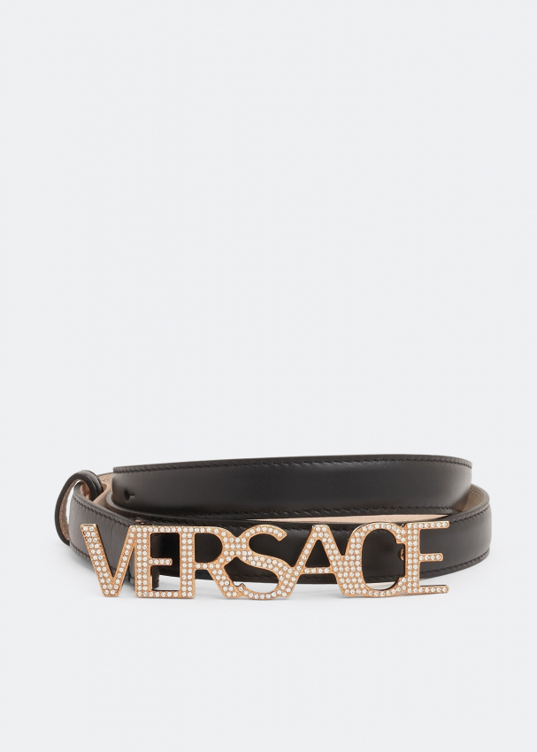 Versace Logo crystal belt for Women - Black in KSA | Level Shoes