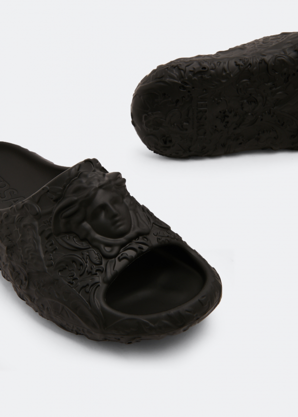 Versace Medusa Dimension slides for Women - Black in KSA | Level Shoes