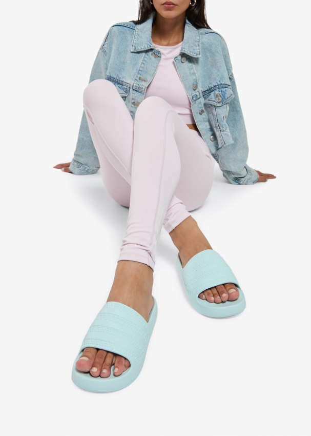 Adidas Adilette Ayoon slides for Women - Blue in KSA | Level Shoes